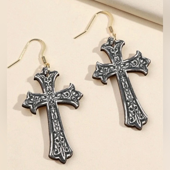 Jewelry | Celtic Wooden Cross Irish Ornate Elaborate Tribal Scrolling ...